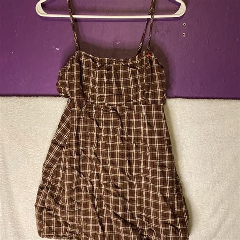 Kendall And Kylie Brown Plaid Mini Dress With Side Depop