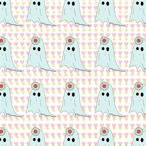 Halloween Ghost Pattern Repeat Print Background Doodle Cute Ghosts