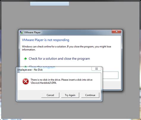 My Note On Solutions Error Vmplayer No Disk There Is No Disk In