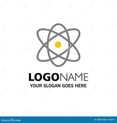 Atom Education Physics Science Business Logo Template Flat Color Stock Vector Illustration