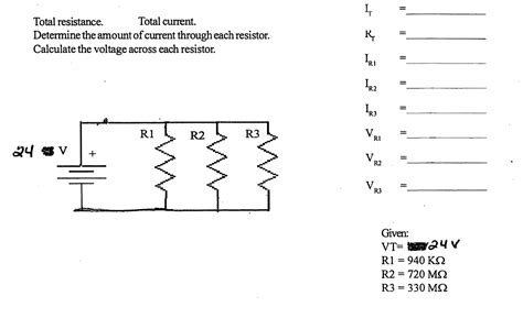 Solved Total Resistance Total Current Determine The Amount