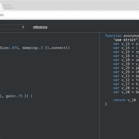 the gibberish playground with end user code on the left and