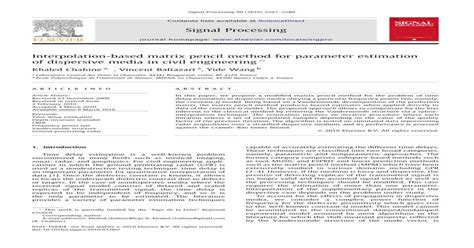 Interpolation Based Matrix Pencil Method For Parameter Estimation Of