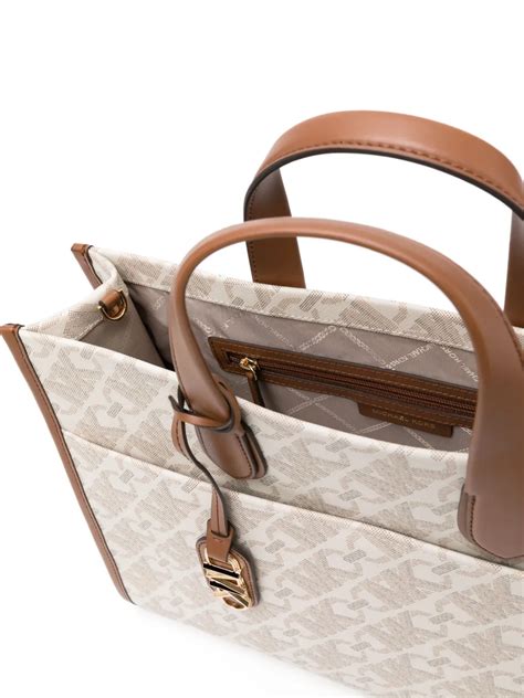 Michael Michael Kors Monogram Print Canvas Tote Bag Neutrals Farfetch