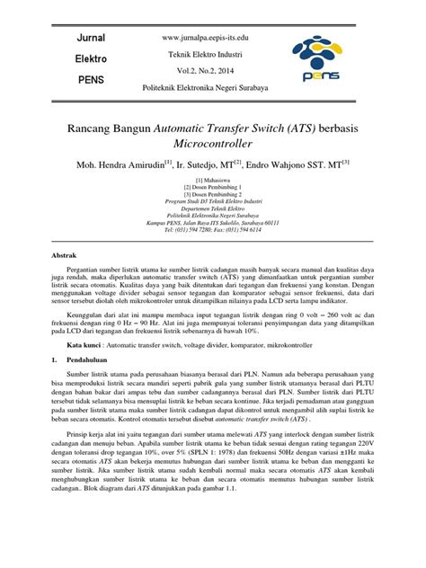 Rancang Bangun Ats Berbasis Microcontroller 1 Kolom Pdf