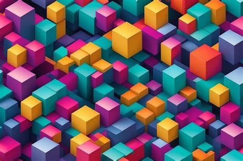 Premium Photo Completely Seamless Abstract Cube Pattern Colorful