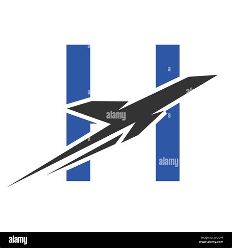 Tropical Travel Logo On Letter H Concept Modern H Initial Travel Logo Design Template Stock