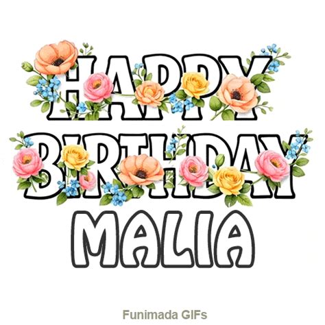 Colorful Spring Flowers Birthday  For Malia Download On