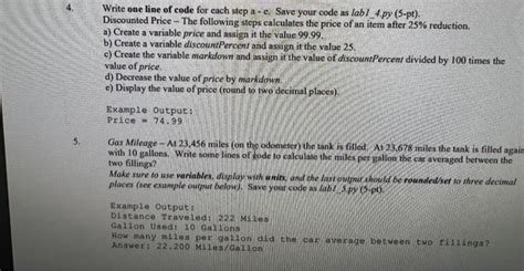 solved write one line of code for each step a c save your