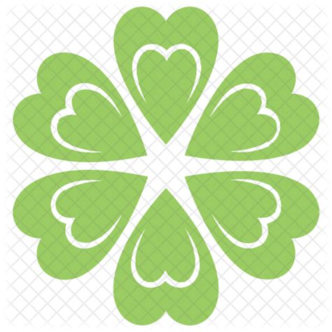 Six Leaf Clover Icon Download In Flat Style