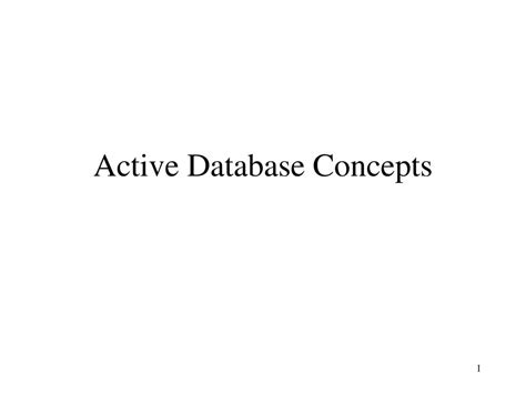 Active Database Concepts Ppt Download