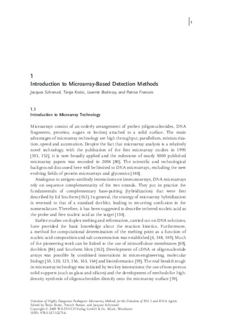 pdf introduction to microarray based detection methods