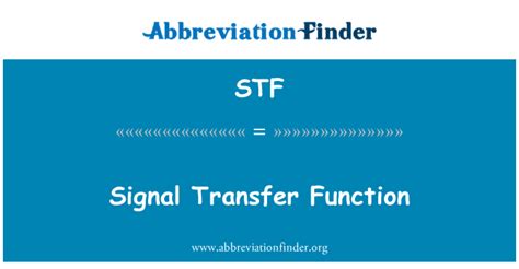 Stf Stands For Signal Transfer Function Abbreviation Finder