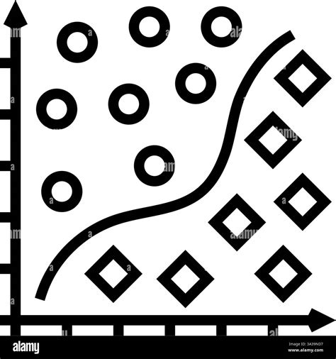 Classification Machine Learning Line Icon Vector Illustration Stock