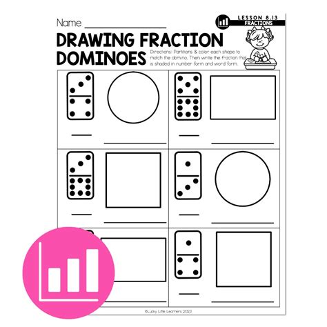 Lucky To Learn Math Fractions Lesson 813 Differentiation Drawing Fraction Dominoes