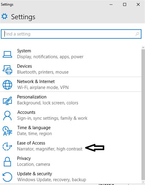 Ease Of Access Settings In Windows