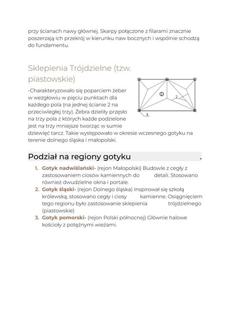 Budowle I Kościoły Gotyckie W Polsce I Europie Plastyka Jako Pdf Knowunity