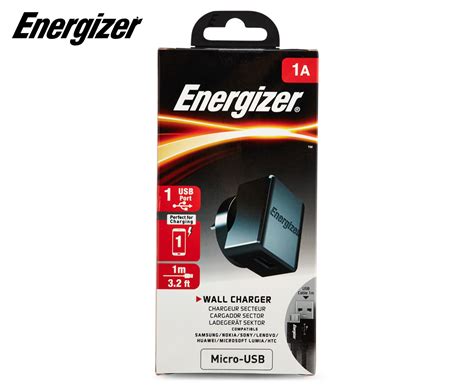 Energizer Wall Charger W Micro Usb Cable Black Groceryrun Com Au