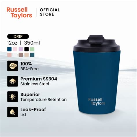 Russell Taylors Drip Coffee Cup 350ml12oz ถ้วยกาแฟ ปลอดสาร Bpa เก็บ