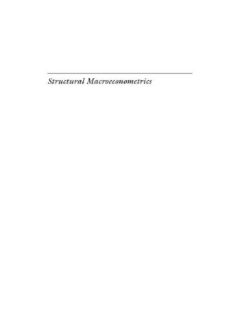 Pdf David N Dejong Dave Chetan Structural Macroeconometrics 1