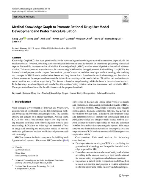 Pdf Medical Knowledge Graph To Promote Rational Drug Use Model Development And Performance