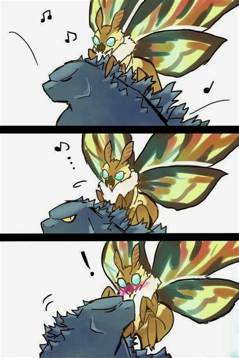 Godzilla Funny Comics Cute Fantasy Creatures Godzilla X Mothra