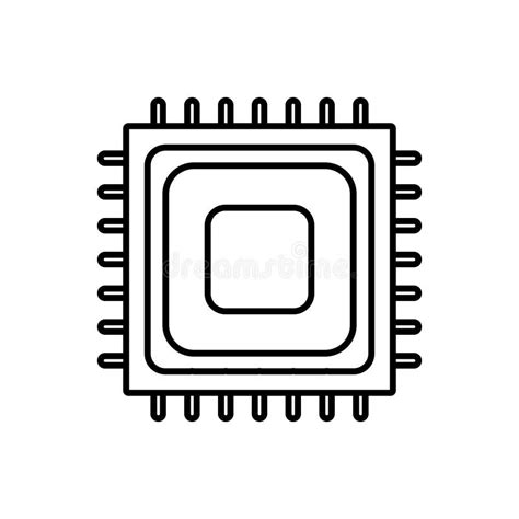 Chip Vector Icon Set Microchip Illustration Symbol Collection Cpu
