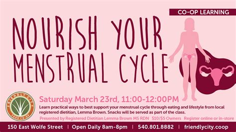Nourish Your Menstrual Cycle Class Harrisonburg Downtown Renaissance