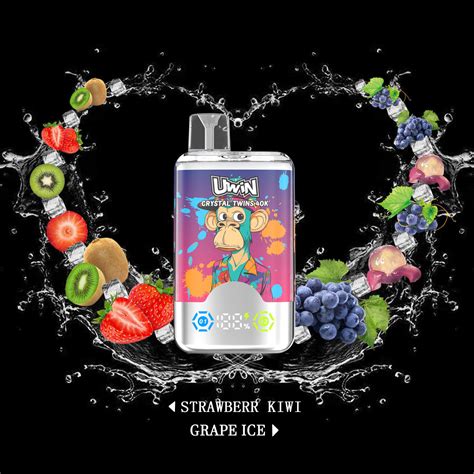 Uwin Twins Crystal 40000 40k Puffs Double Taste Led Display Disposable Vape 24h Vape