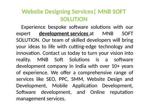 Software Development Mnb Soft Solution Ppt