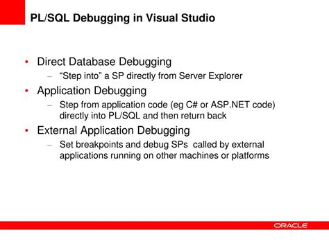 PPT - PL/SQL Programming for .NET Developers: Tips, Tricks, and ...