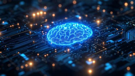 Digital Brain on Circuit Board Illustrating Artificial Intelligence Stock Illustration ...