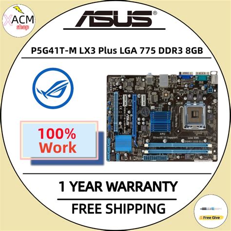 เมนบอร์ดระบบเดสก์ท็อป สําหรับ Asus P5g41t M Lx3 Plus Lga 775 Ddr3 8gb Intel G41 P5g41t M Lx3