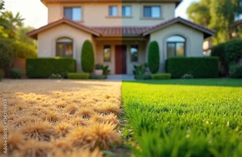 Lawn Transformation Half Dry Half Green Grass Revitalization Save
