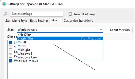 How To Restore Or Enable Old Classic Start Menu In Windows 11 All Versions Askvg
