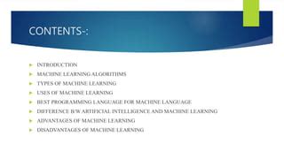MACHINE LEARNING PPT ML Rohit Pptx