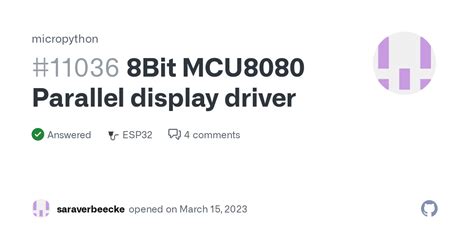 Bit MCU Parallel Display Driver Micropython Discussion GitHub