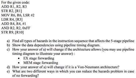 solved for the given code add r1 r2 r3 str r2 [r1]