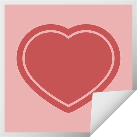 Heart Symbol Graphic Vector Illustration Square Sticker Vector Art At Vecteezy