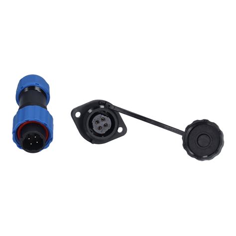 Ip68 Waterproof Aviation Plug Socket 250v 5a Sp16 Flange Male And Female Butt Joints 4 Core