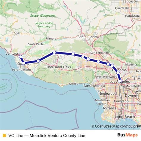 Rail Vc Line Timetable And Stops In Los Angeles