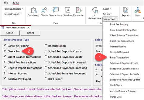 Reset A Check Run Rpm
