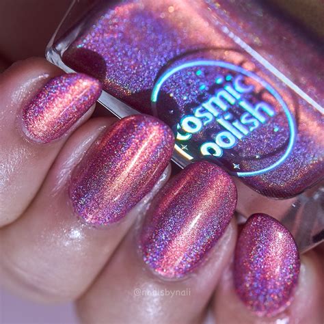Love At First Light Pink Gold Holographic Shimmer Nail Polish By