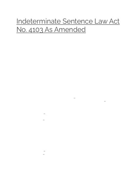 Indeterminate Sentence Law Act No Pdf Sentence Law Parole