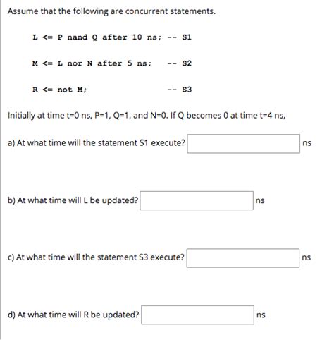 solved assume that the following are concurrent statements