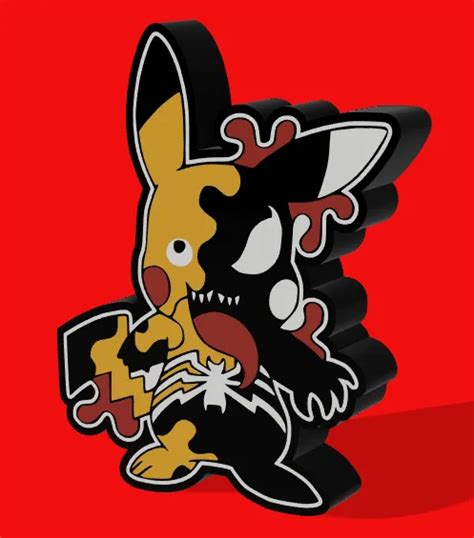 Led Lightbox Pikachu Venomized By Lldj3d Makerworld