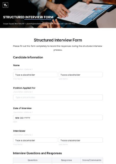 Free Interview Form Templates To Edit Online