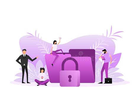 Data Secure People Personal Data Security Concept Stock Vector Illustration Of Recognition