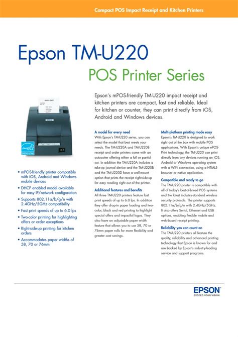 Epson Tm U220 Usb Point Of Sale Printer At ₹ 10500 Piece Barcode