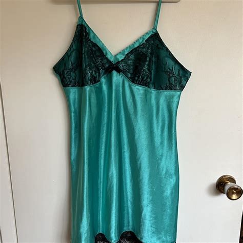 Cute Vintage Slip Dress With Lace Detailing Depop